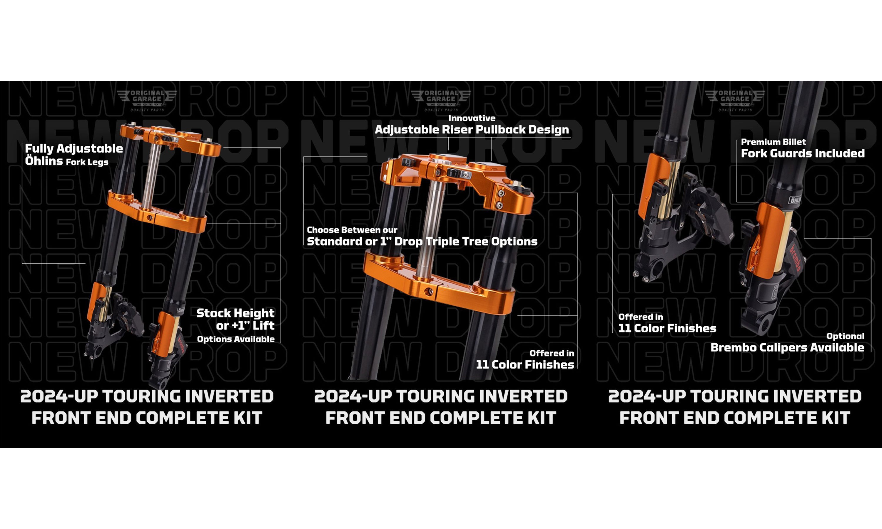 OG Moto Drops 2024+ Touring Inverted Front End Kit – Full Performance ...