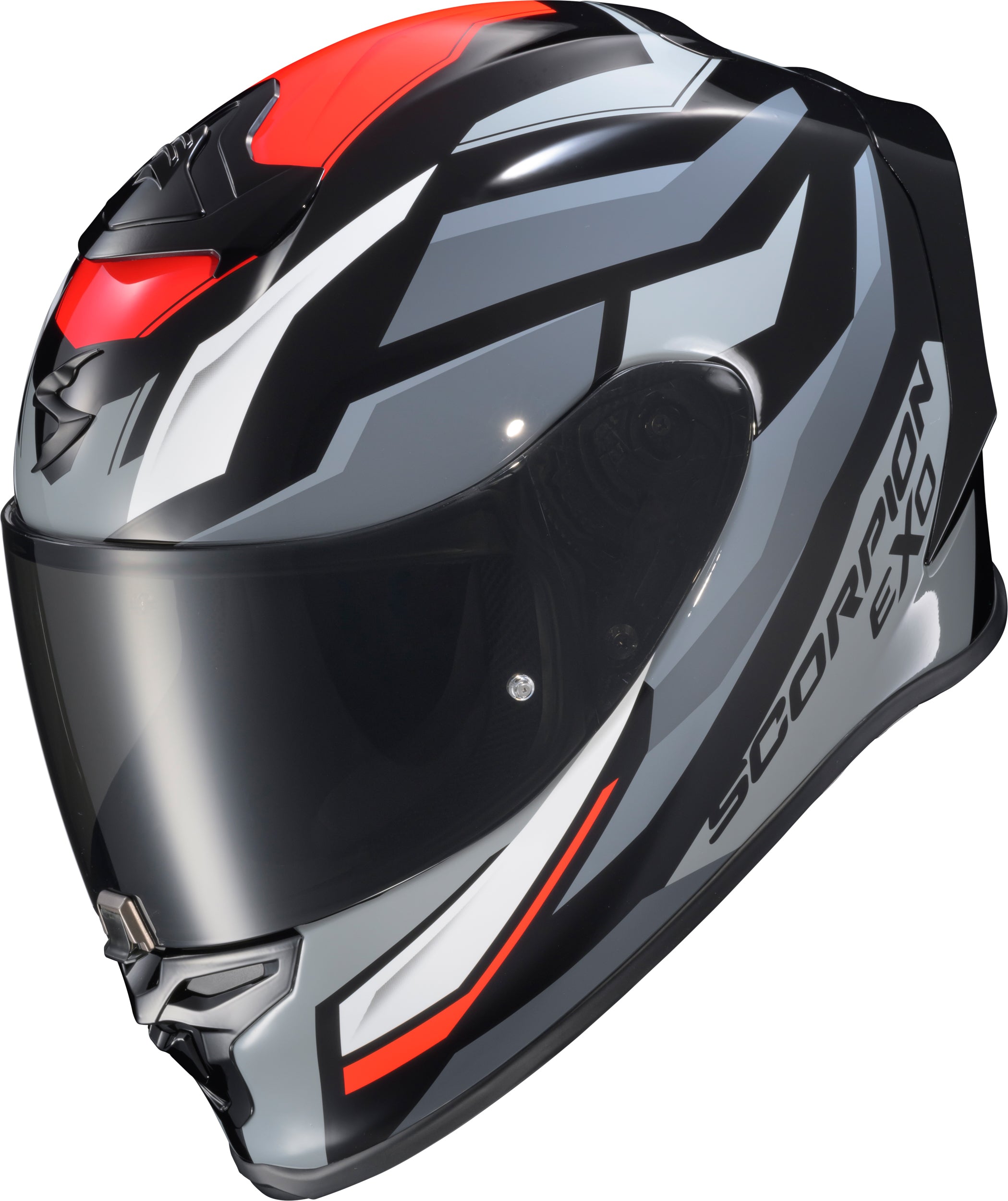 Scorpion EXO R1 Air Full Face Helmet Raven Black/Red/Grey Large * Race ...